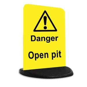 Danger Open Pit Free Standing Outdoor Sign. Danger sign from cestrian.