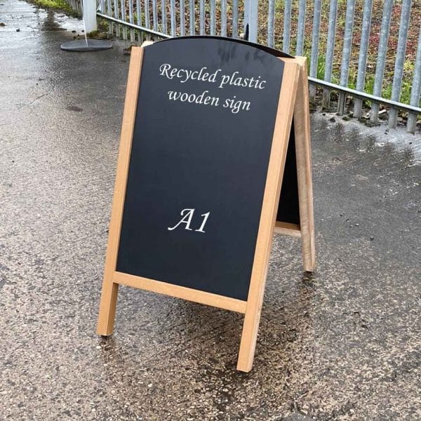 Recycled plastic wood Effect notice board freestanding | Cestrian Signs