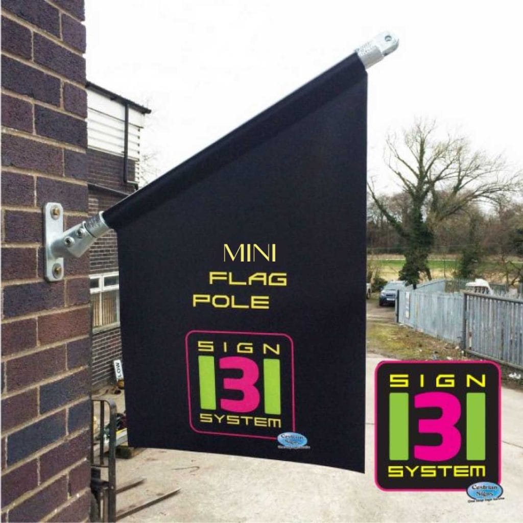 Mini flag pole double sided - Cestrian Signs