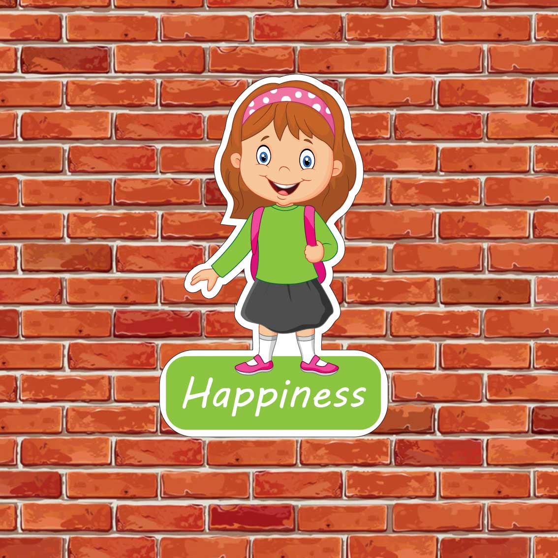 School core values wall or fence happiness sign - Cestrian Signs