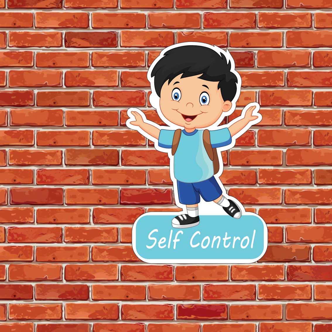 School core values wall or fence self control sign - Cestrian Signs
