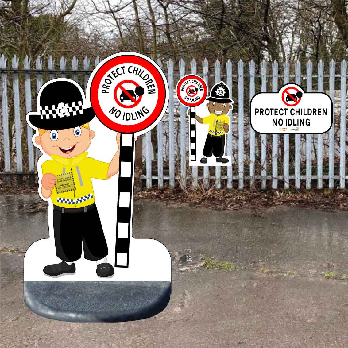 No idling signs for schools - Cestrian Signs