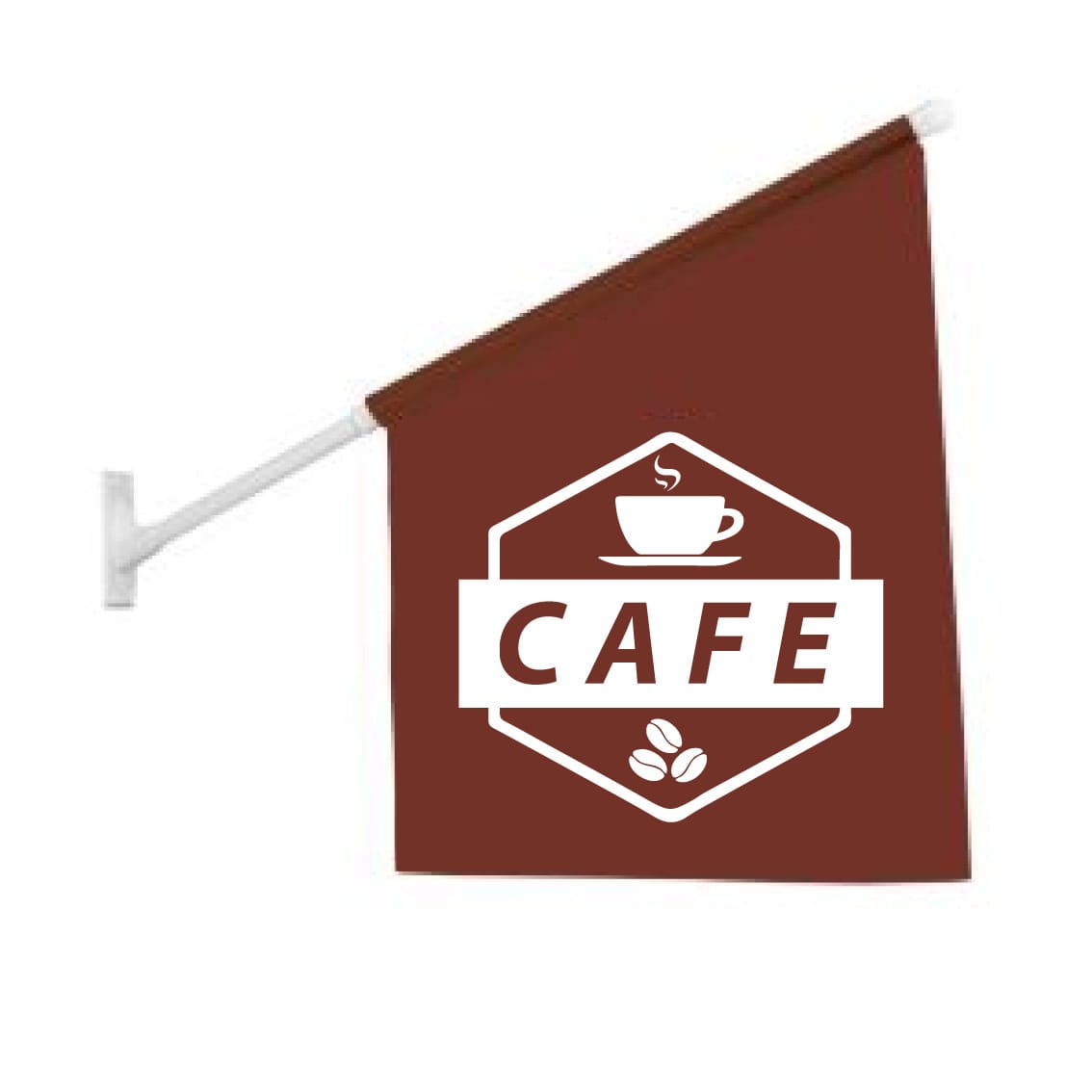 Cafe flag pole with double sided flag - Cestrian Signs