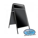 Metal A board Pavement Sign Black with Header 20 x 30 - Cestrian Signs