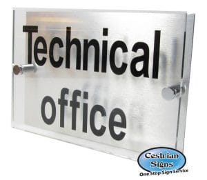 Aluminium Backed Perspex Office Name Plate Sign XL | Cestrian Signs