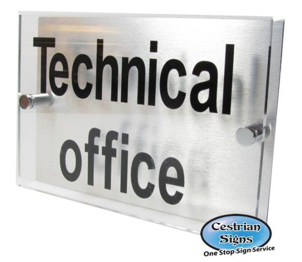 Aluminium Backed Perspex Office Name Plate Sign XL - Cestrian Signs