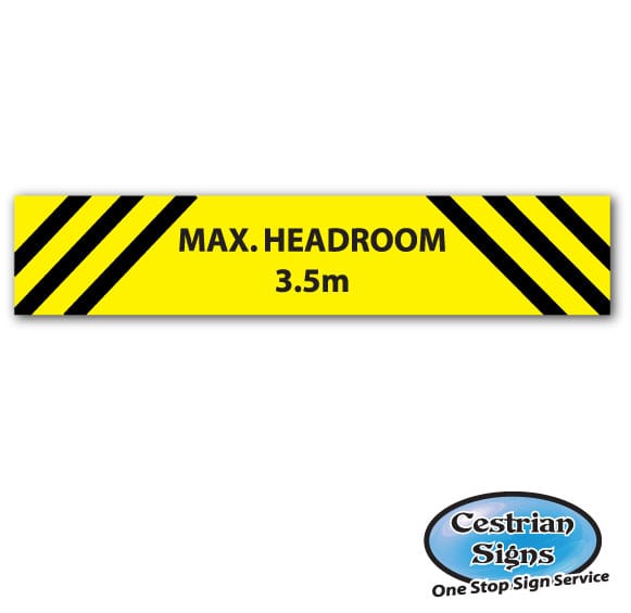 Max headroom sign 3.5 metre | Cestrian Signs