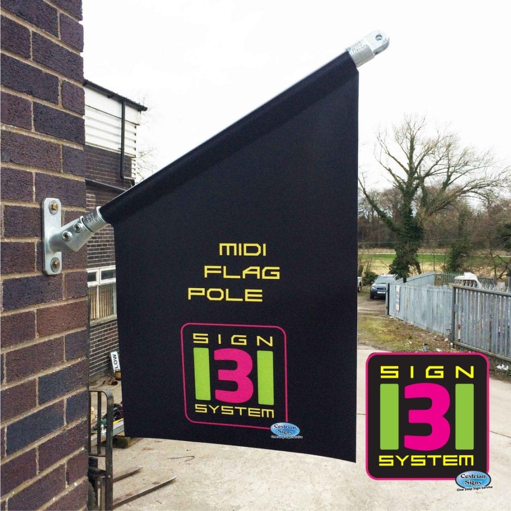 Wall Mounted Shop Flag Pole - Cestrian Signs